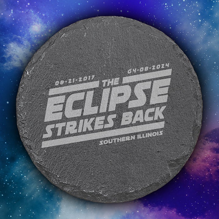 Eclipse Strikes Back Round Slate Coaster - Limited Run | The Printing Plant