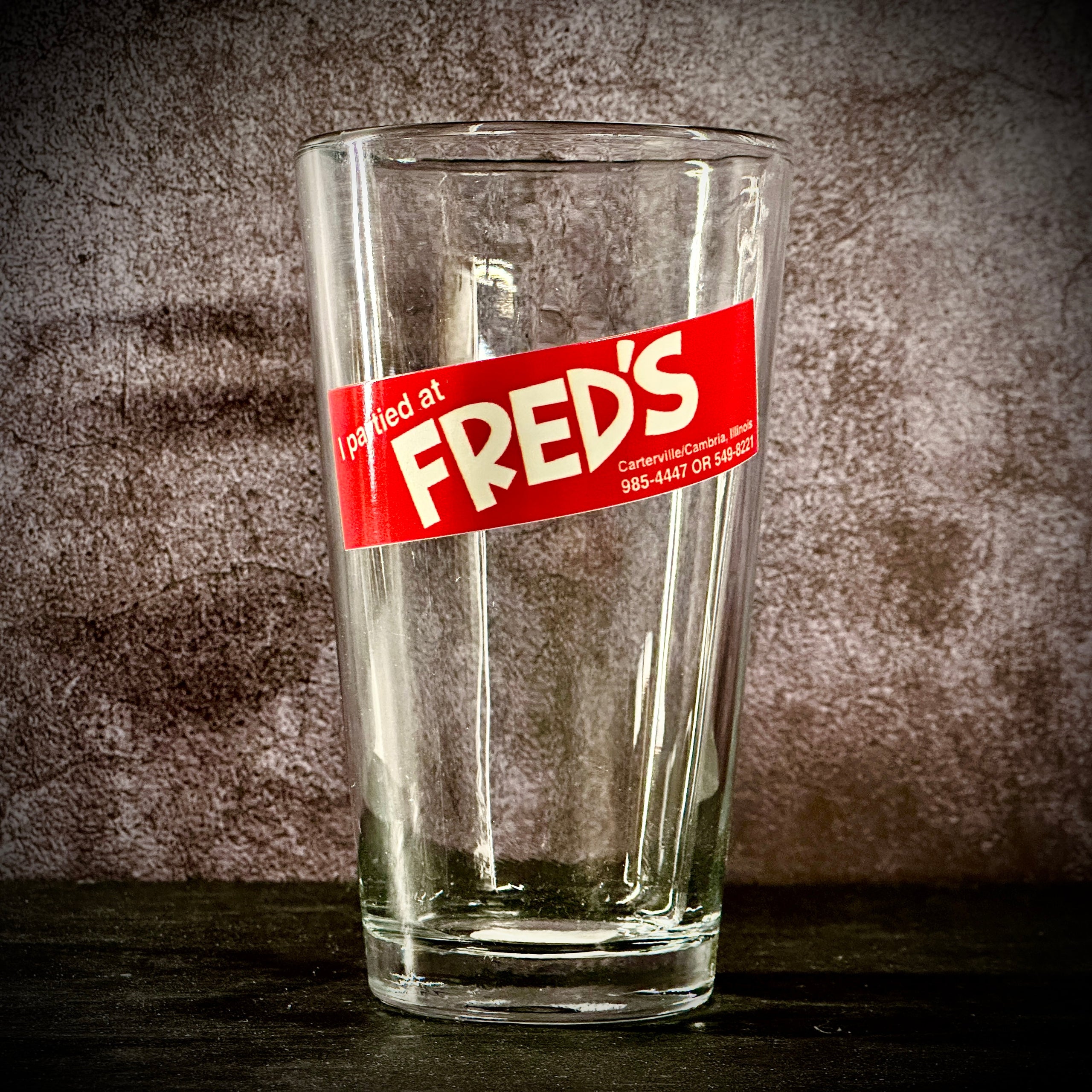 Fred's Dance Barn Color 16oz Pint Glass | The Printing Plant